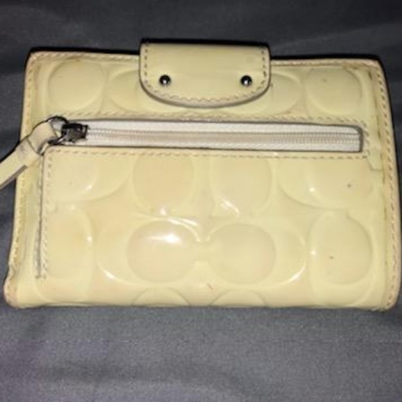 Coach | Bags | Plastic Cream Coach Wallet | Poshmark